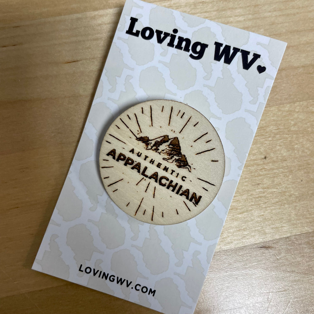 Authentic Appalachian Wooden Pin – Loving West Virginia