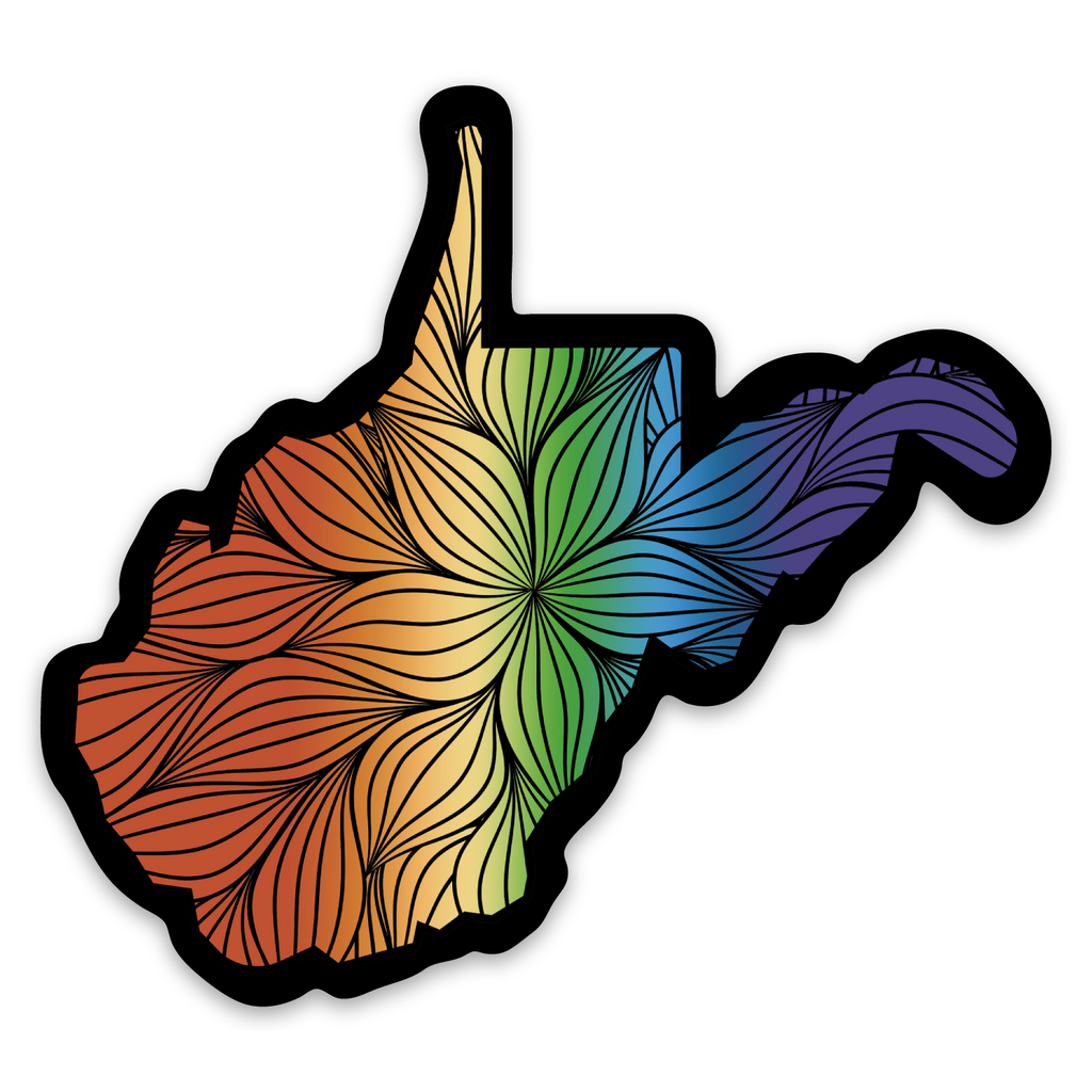 Rainbow Flower - Sticker – Loving West Virginia