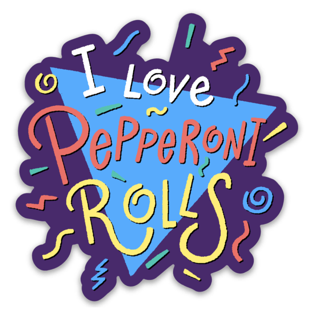 I Love Pepperoni Rolls - Sticker – Loving West Virginia