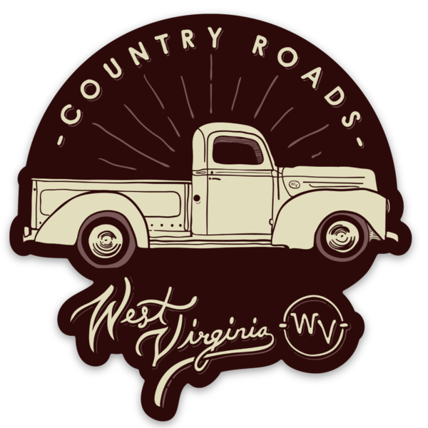 Country Roads Truck - Sticker – Loving West Virginia